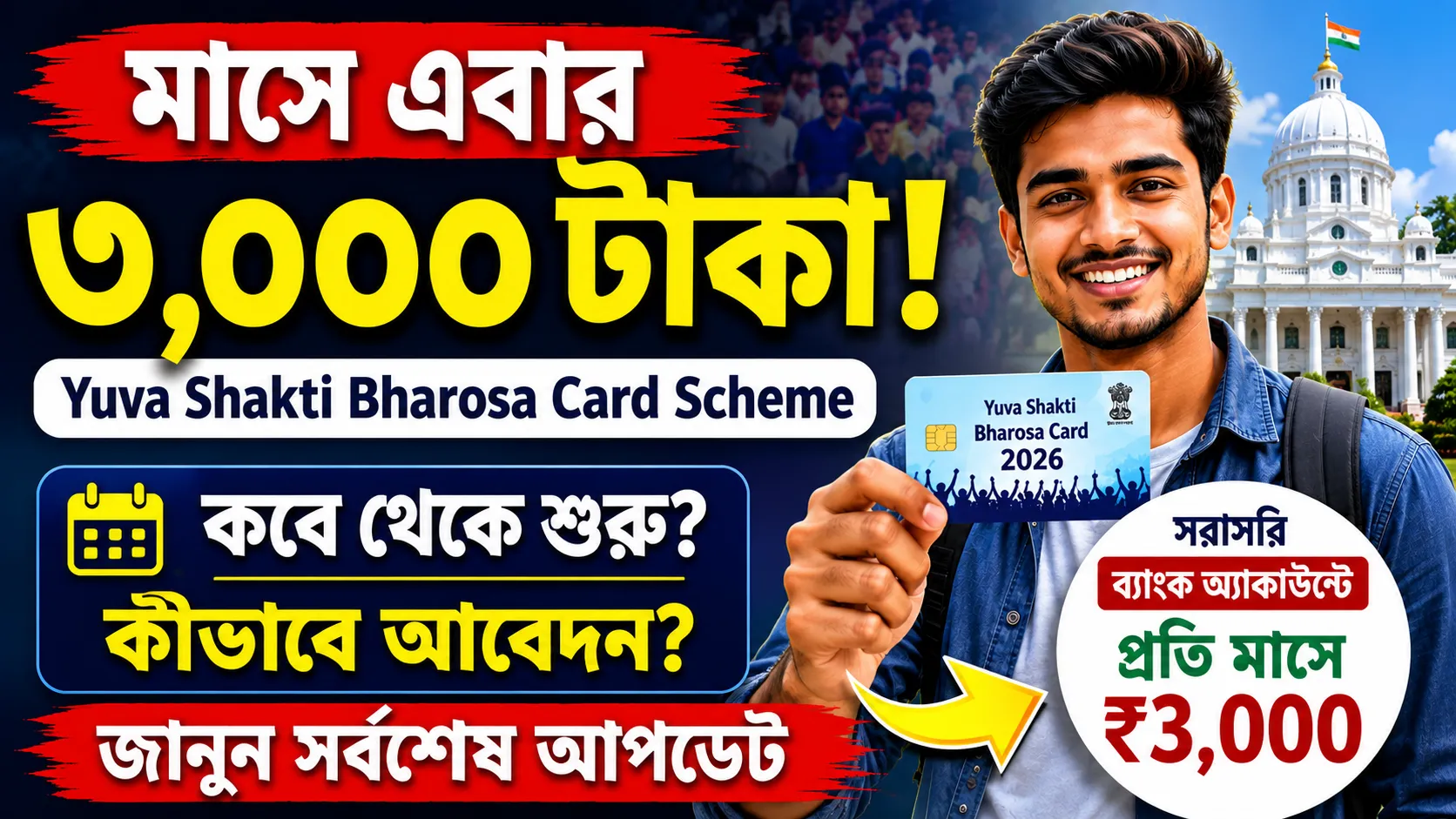যুব শক্তি ভরসা কার্ড ২০২৬: বেকার যুবক-যুবতীদের জন্য মাসে ৩০০০ টাকা ...